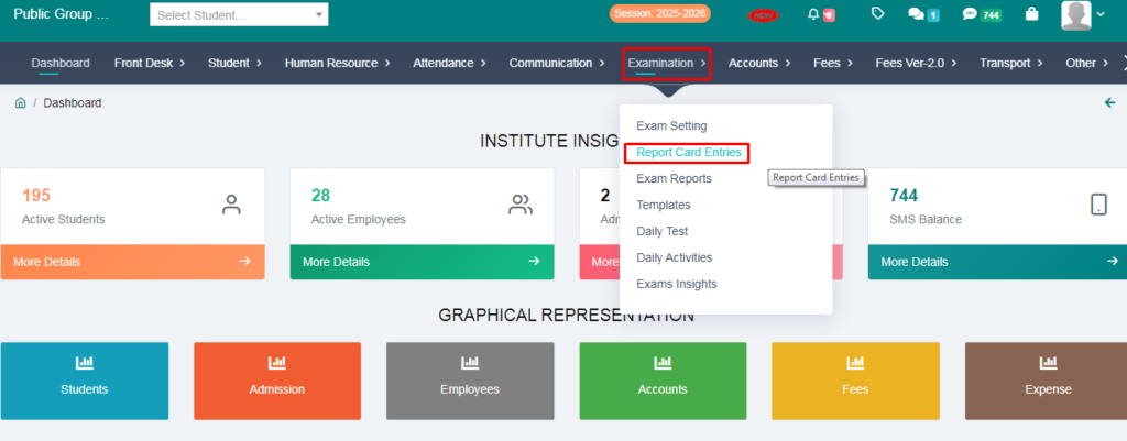 Marks Entries | EduChanger's ERP Help